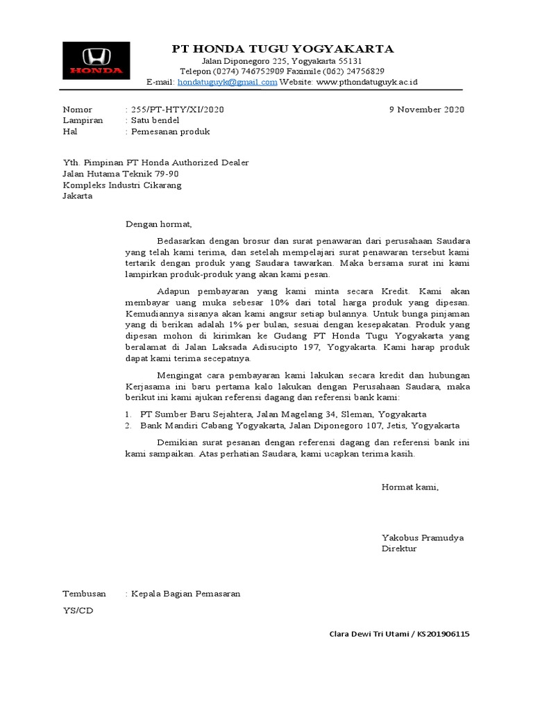 Surat Referensi Dagang Dan Bank | PDF