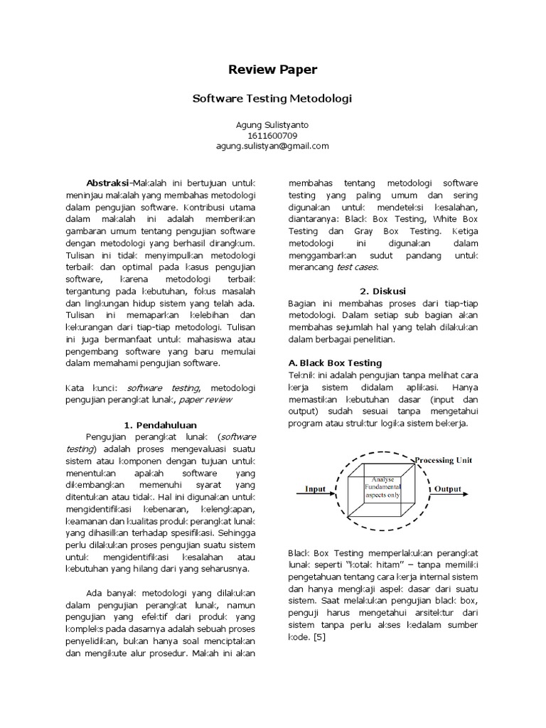 Review Paper - Testing Metodologi | PDF