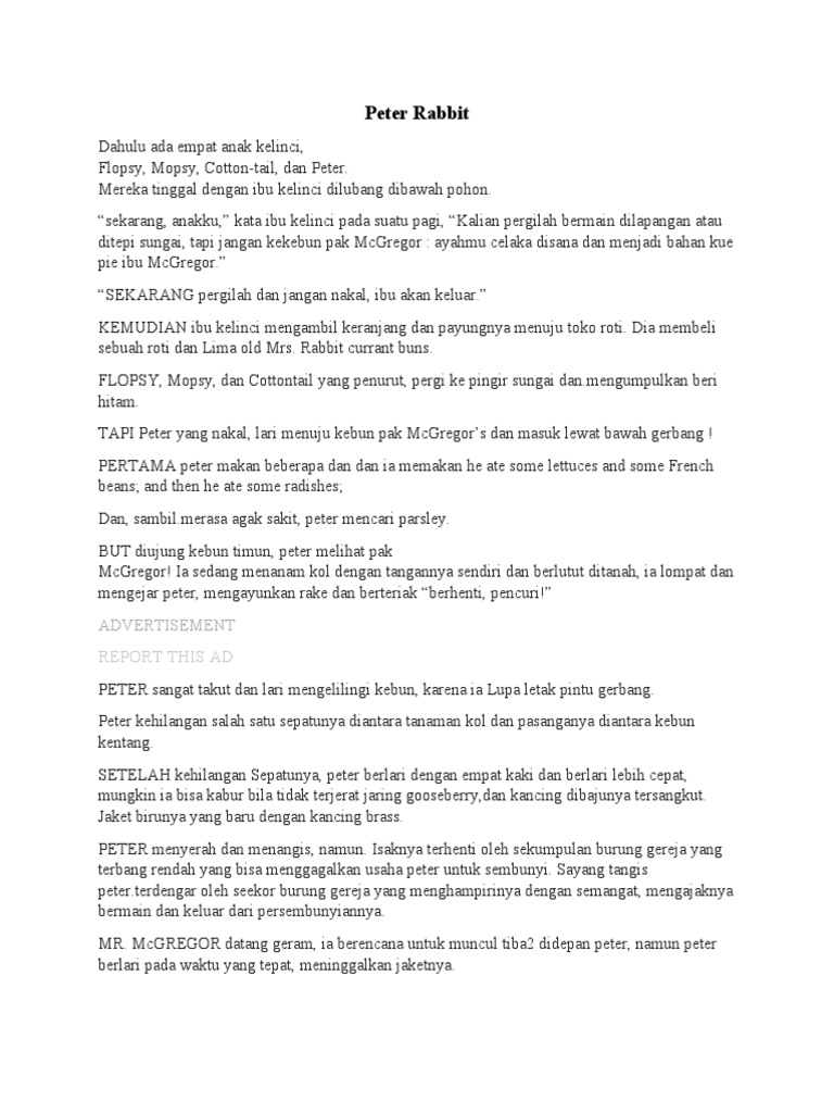 Cerita Tentang Peter Rabbit | PDF