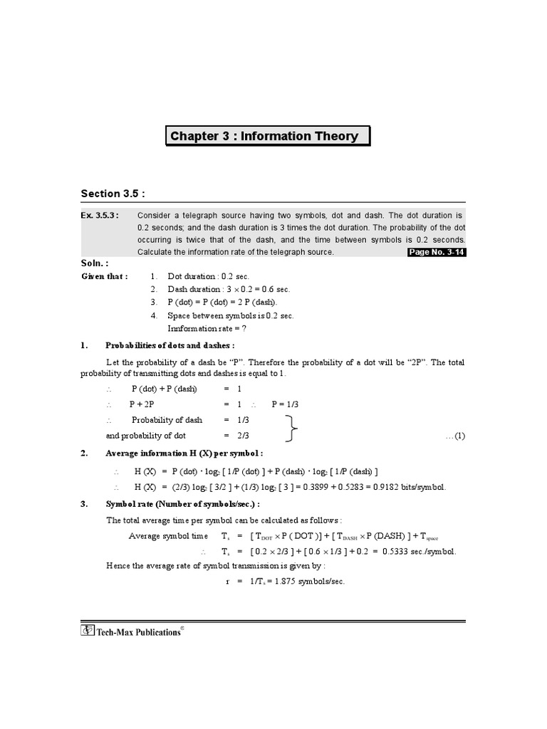 Chapter 3: Information Theory: Section 3.5 | PDF | Signal To Noise Ratio | Bandwidth (Signal ...