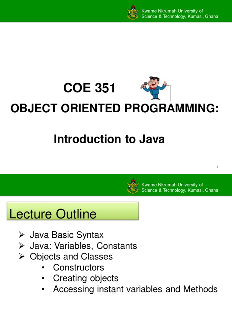 Object Oriented Programming Introduction To Java Kwame Nkrumah