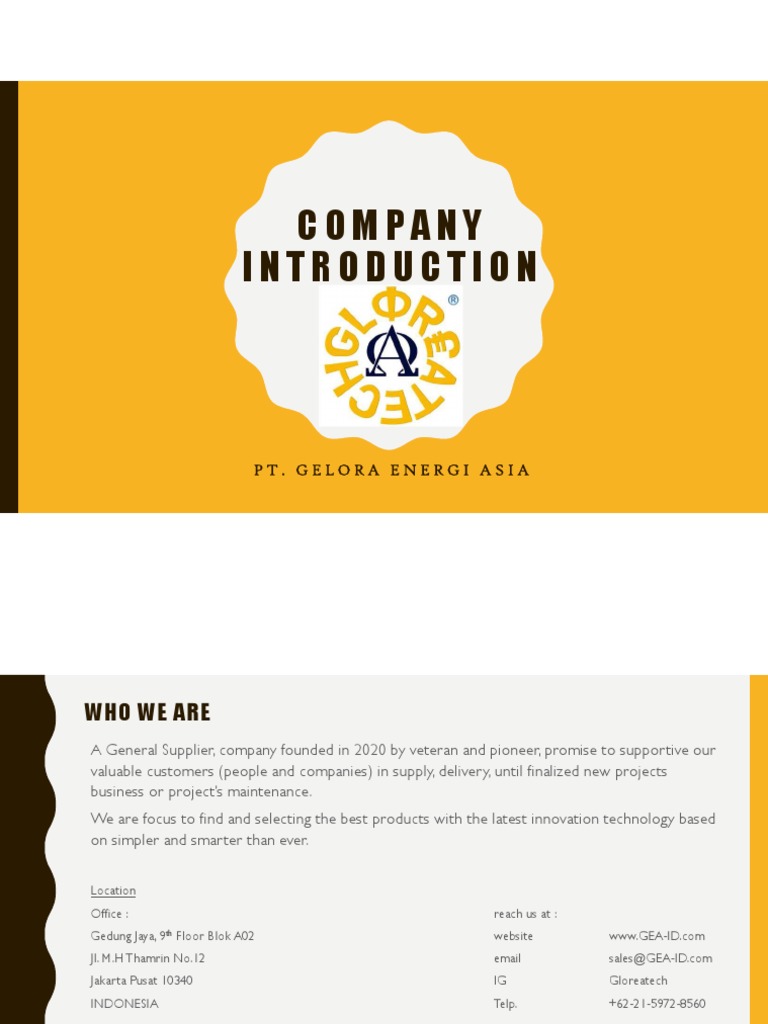 Company Introduction PT GEA | PDF | Supply Chain Management | Economies
