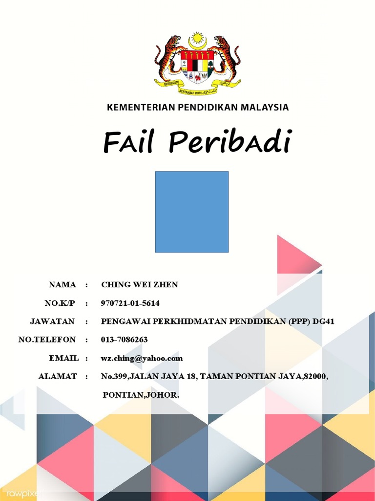 Divider File Peribadi Lapor Diri | PDF