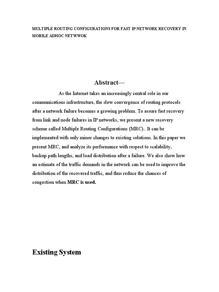 Multiple Routing Configurations For Fast | PDF | Science & Mathematics | Computers