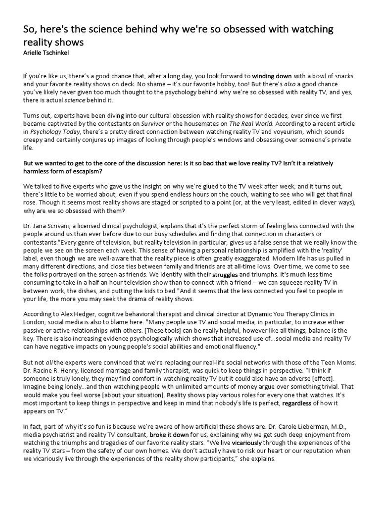 So, Here's The Science Behind Why We're So Obsessed With Watching ...