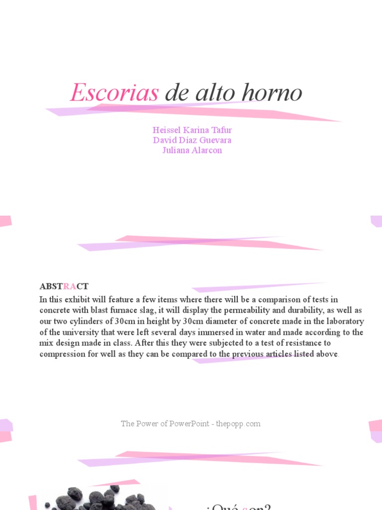 Diapositivas Escoria de Alto Horno | PDF | Cemento | Hormigón