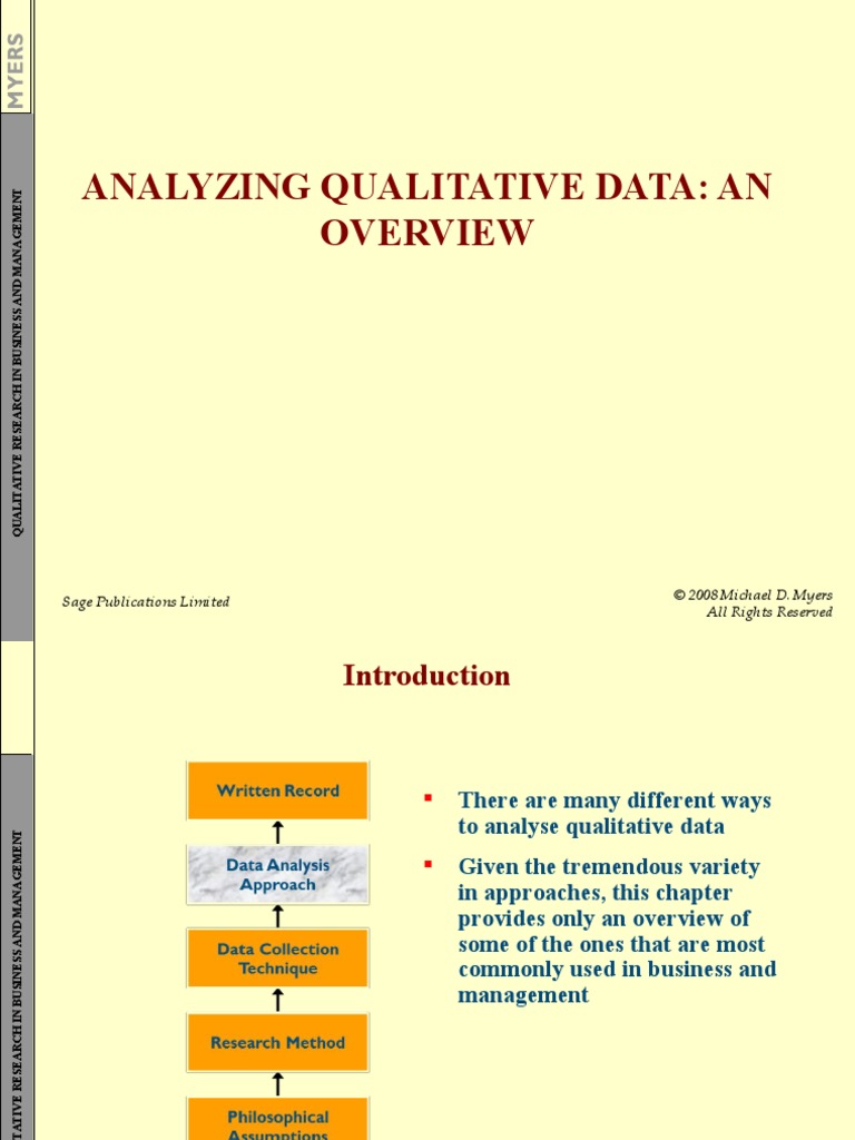 Analyzing Qualitative Data: An: Sage Publications Limited © 2008 ...