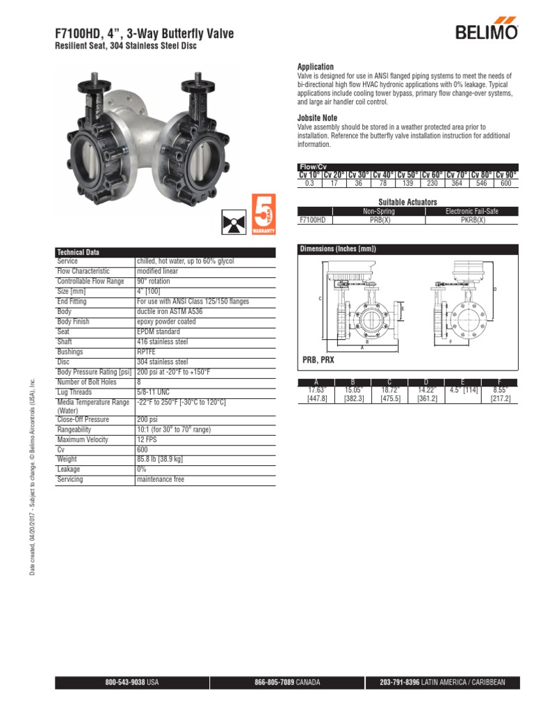 3-Way Valve - Belimo - F7100HD - PRBUP-3-T | PDF | Valve | Power Supply