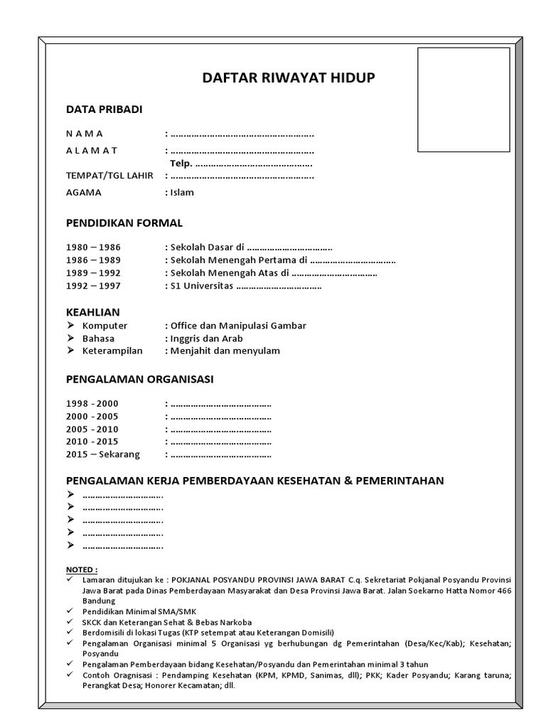 Contoh CV PPJ 2021 | PDF