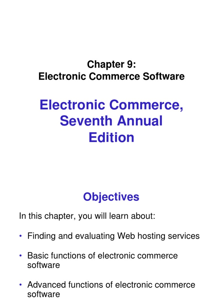 Electronic Commerce Software | PDF | Web Service | Enterprise Resource ...
