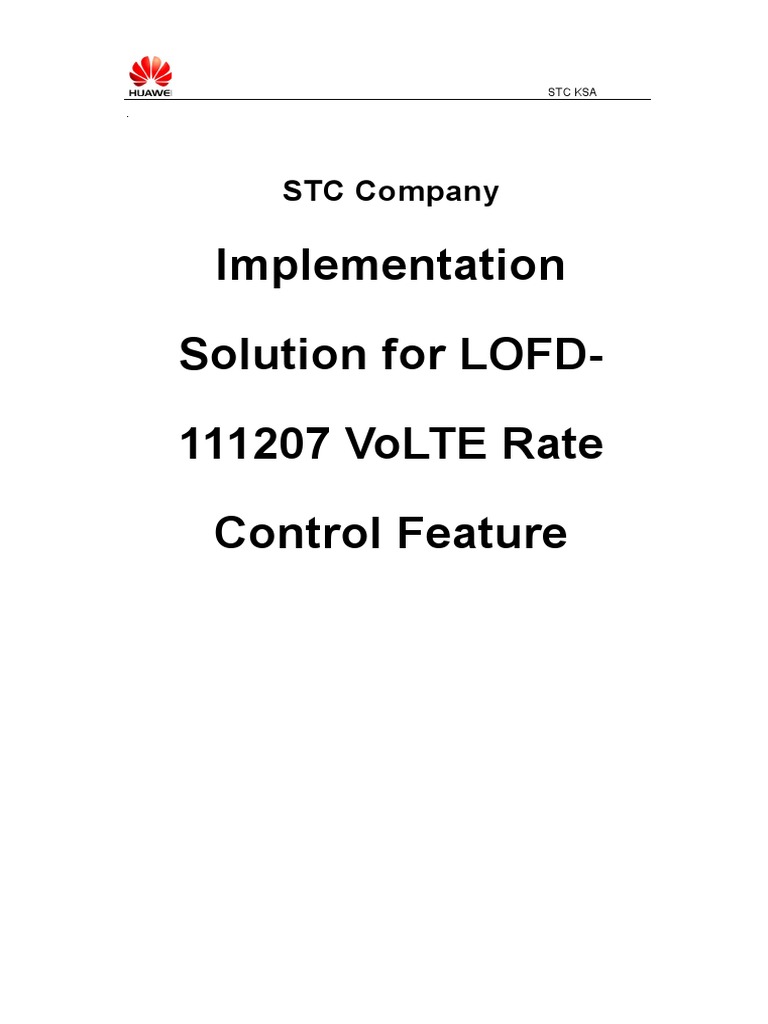 Implementation Solution For VoLTE Rate Control | PDF | Technical Support | Lte (Telecommunication)