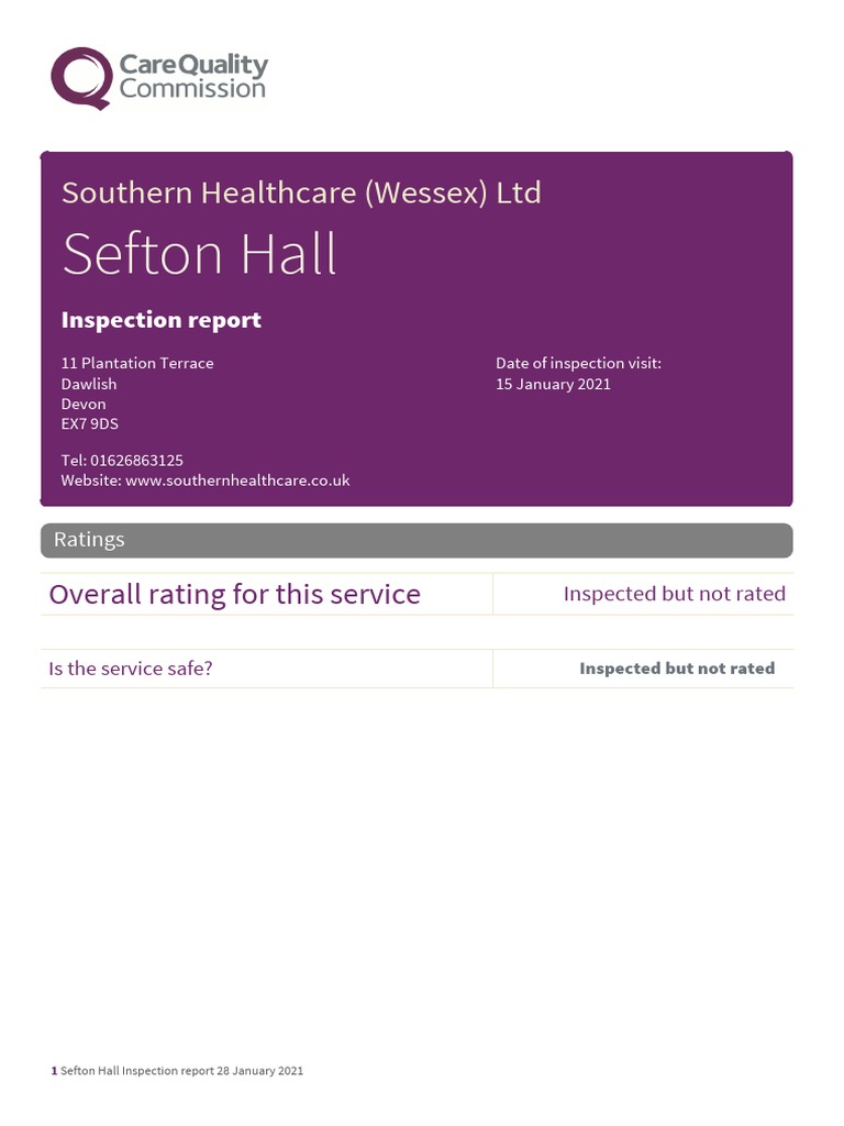 CQC Infection Control Inspection Jan 2021 | PDF | Medicine | Health ...