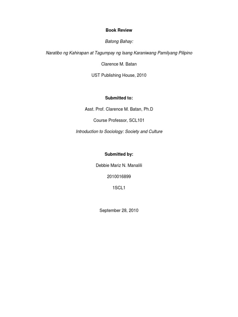 Book Review: Batong Bahay | PDF