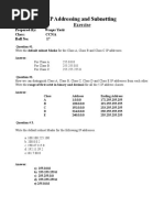 Subnetting Practice Questions & Answers | PDF | Computer Network ...