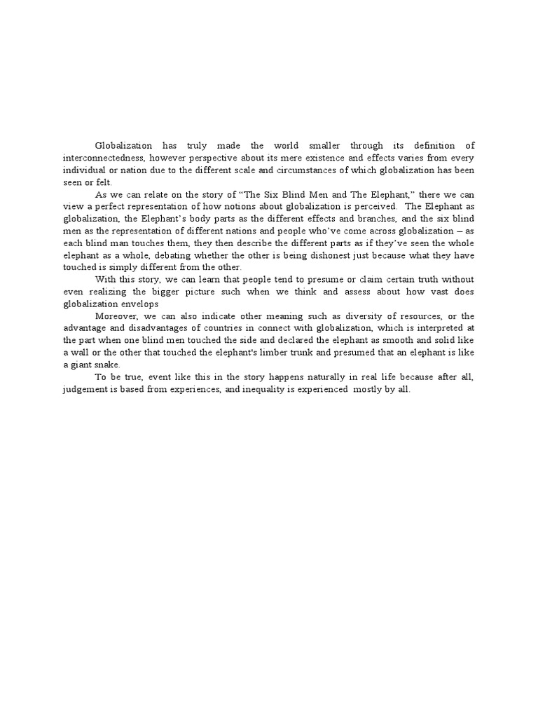 Reflection Conw 6 Blind Men - MIDTERM | PDF