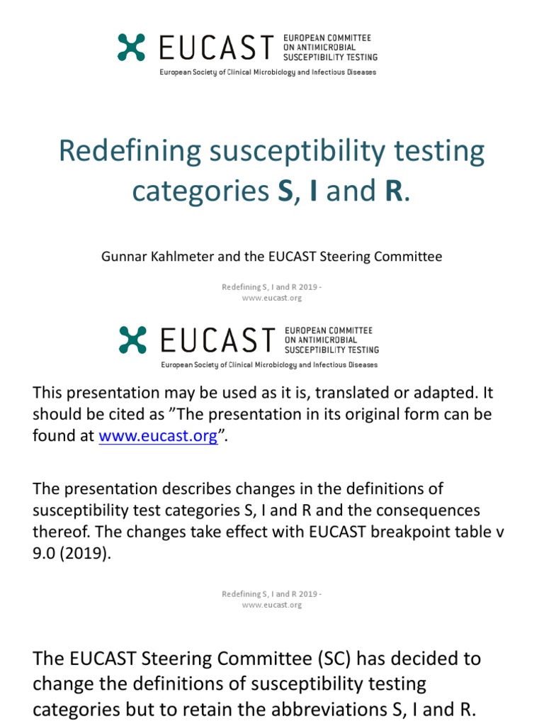 EUCAST - Intermediate Category - Information For All | PDF | Dose ...