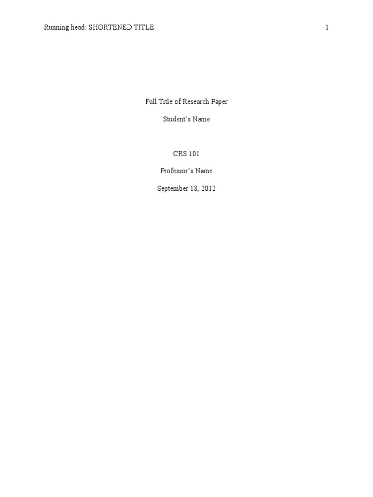 APA Research Paper Template-2 | PDF