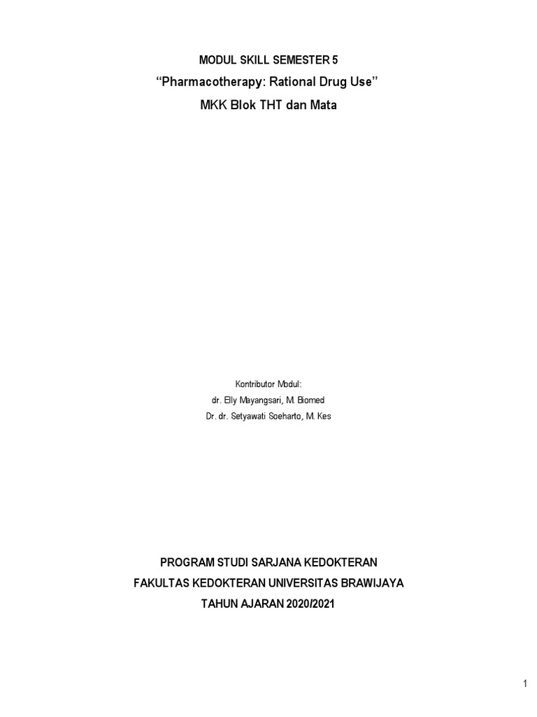 Modul Skill Farmako Tht-Mata | PDF | Medical Prescription | Medical Treatments