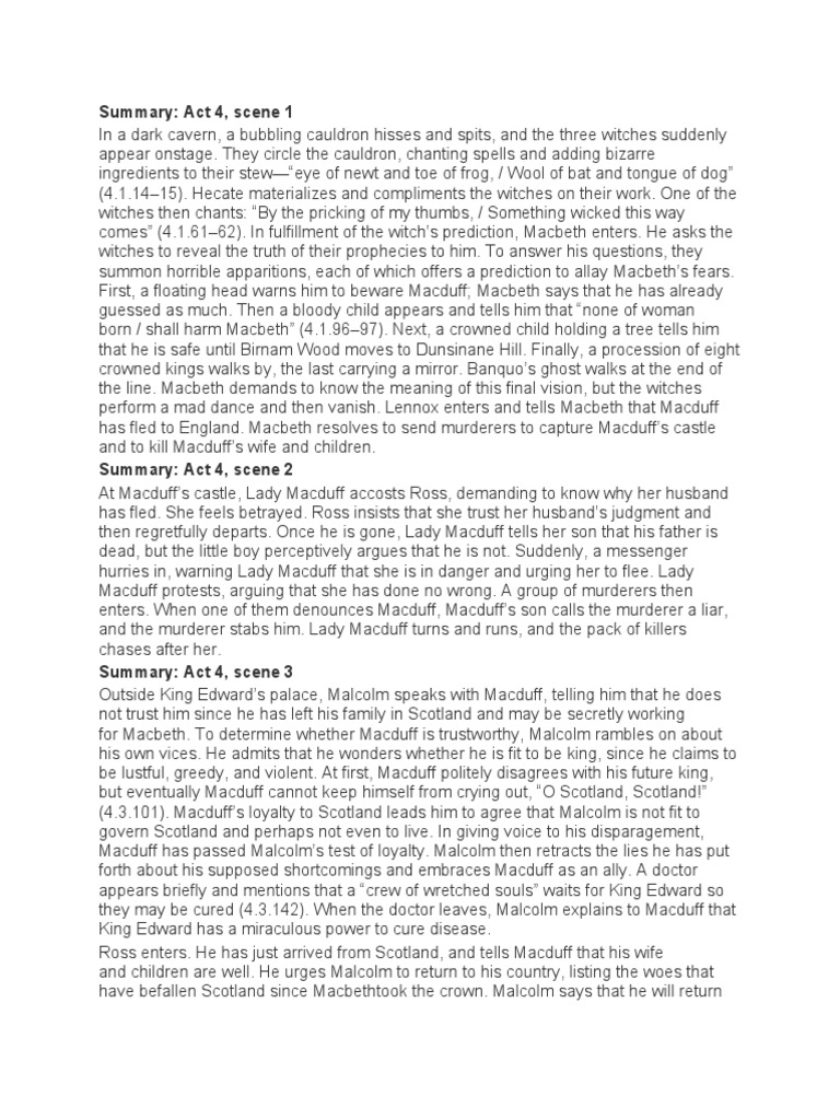 MACBETH Act 4 SC 1-4 | PDF | Macbeth