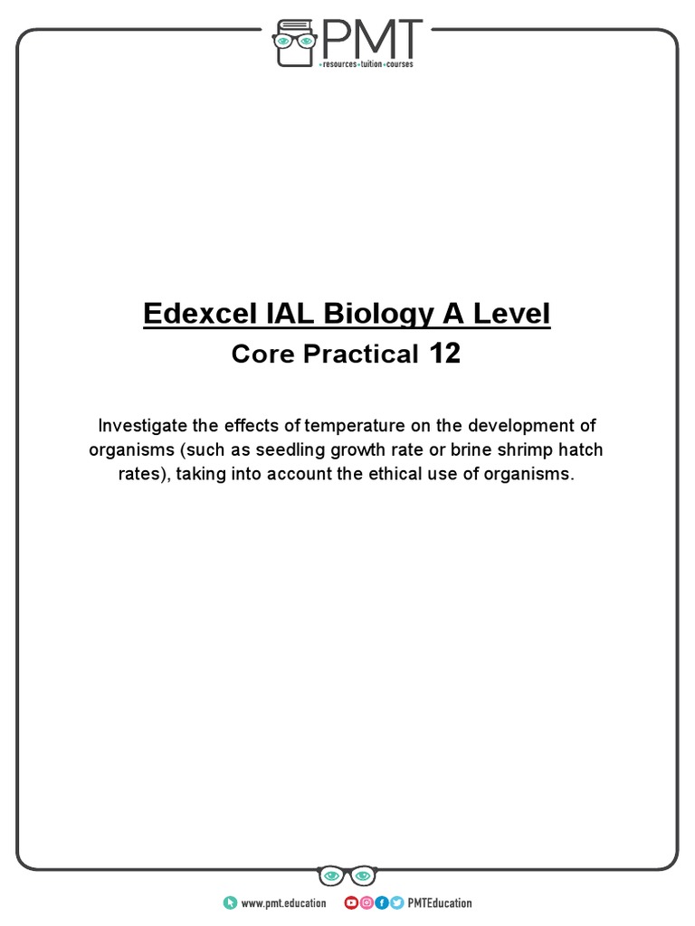 Edexcel IAL Biology A Level 12: Core Practical | PDF | Seedling ...