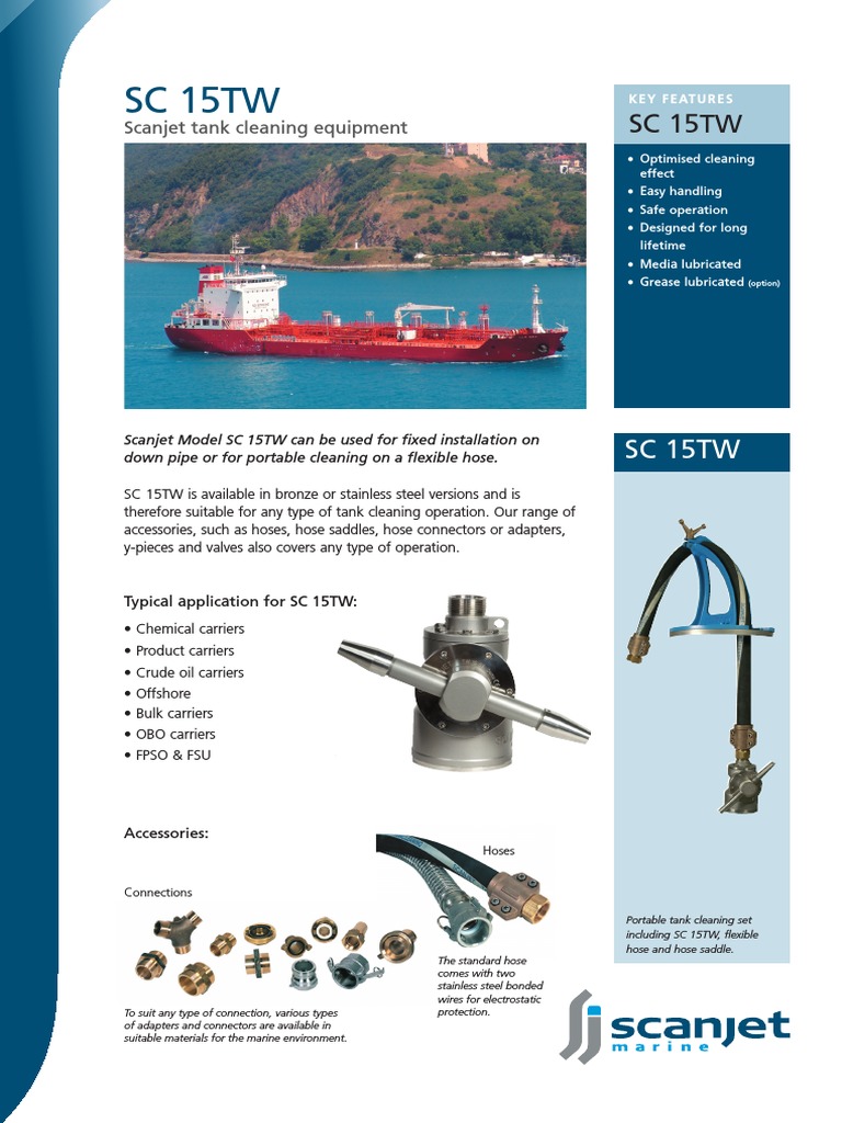 Scanjest Tank Cleaning Machine sc15tw - 45tw | PDF | Stainless Steel ...
