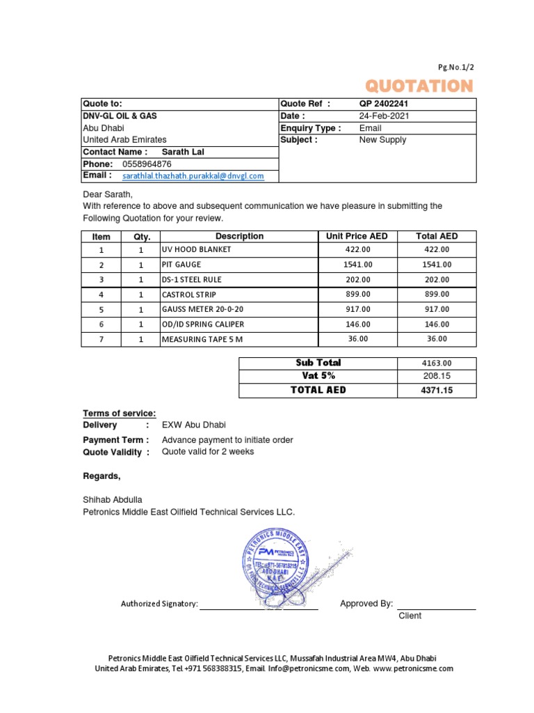 Petronics - Musafah-Abudhabi | PDF | Business