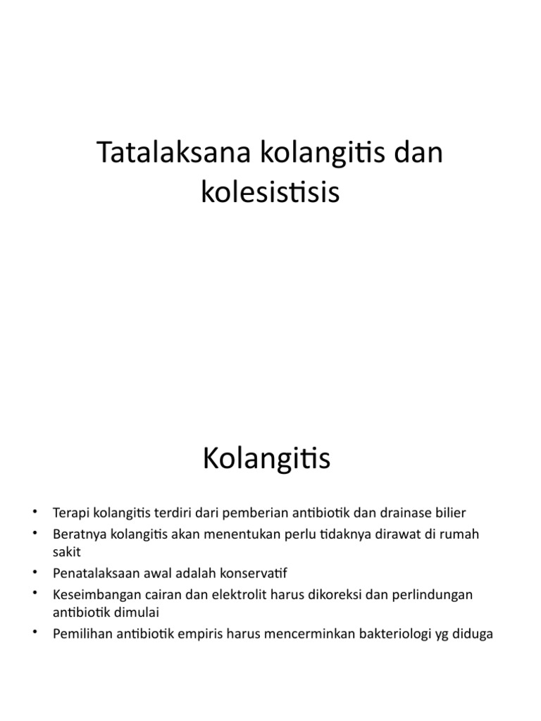 Tatalaksana Kolangitis Dan Kolesistisi | PDF