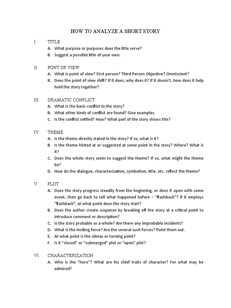 Analyzing Short Story Elements | PDF | Narration