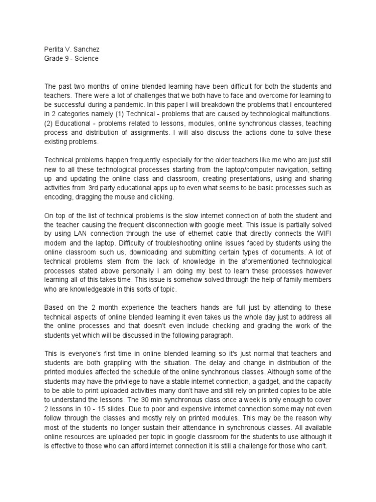 Reflection Paper | PDF | Teachers | Classroom