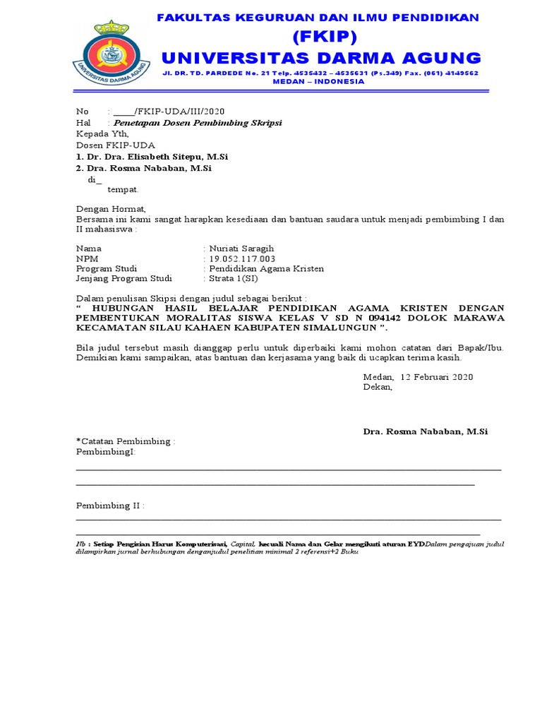 Format Pengajuan Judul Skripsi | PDF
