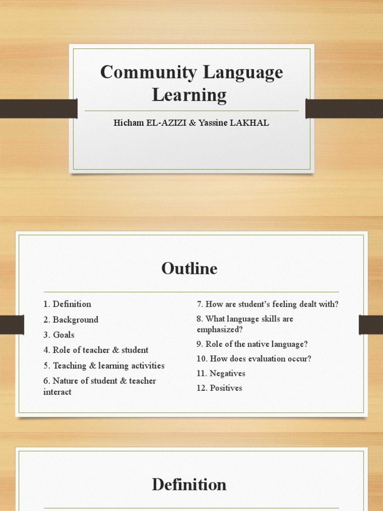 Presentation Community Language Learning | PDF | Second Language | Teachers