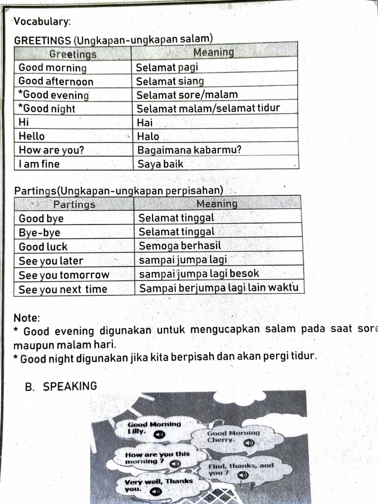Contoh Greeting SD | PDF