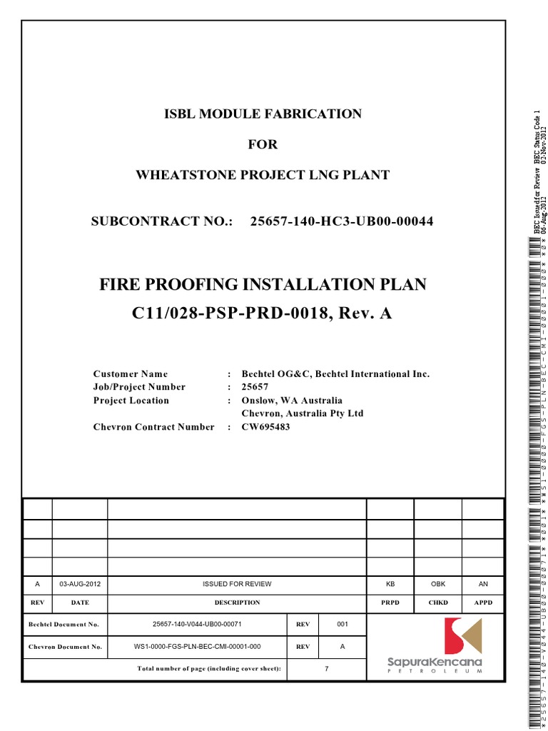 25657-140-V044-Ub00-00071 - Fireproofing Installation Plan | PDF ...