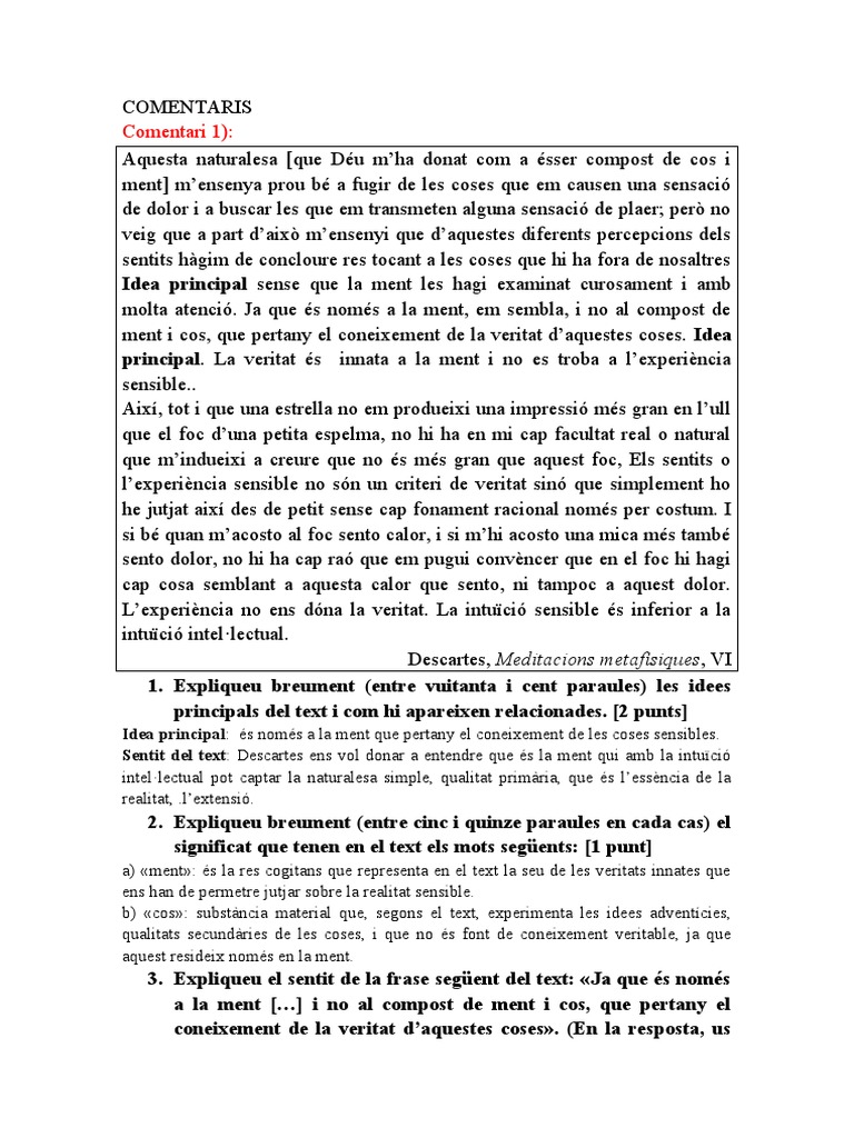 Comentaris de Text Filo | PDF