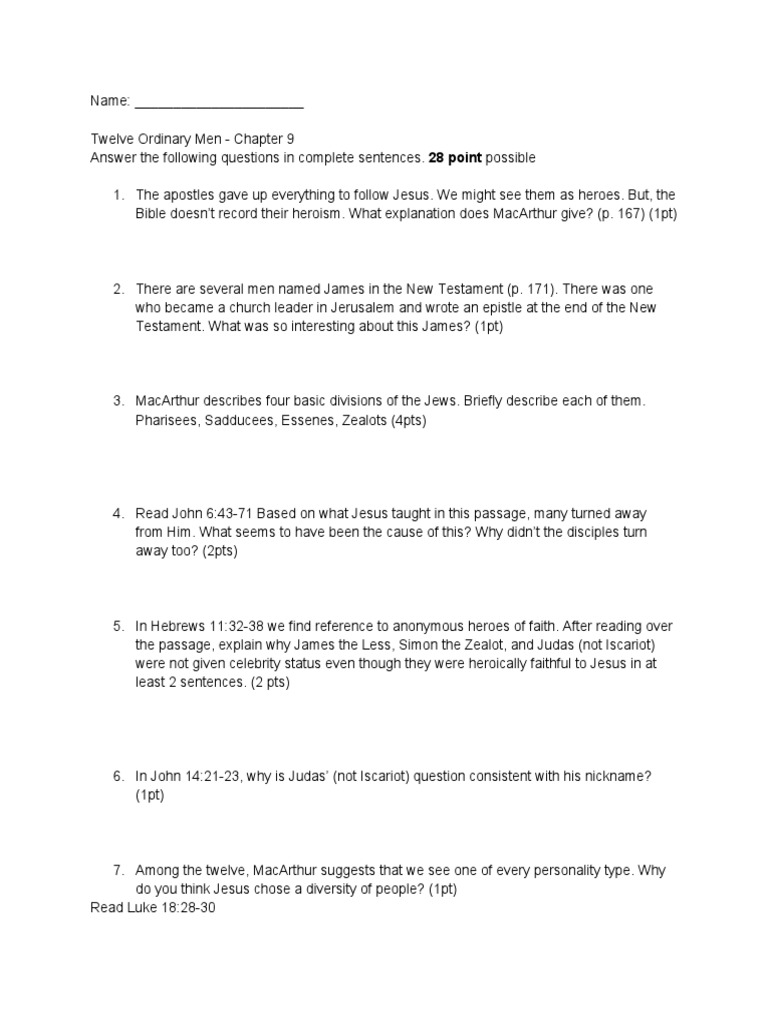 Chapter 9 Twelve Ordinary Men | PDF | Religious Texts | Jesus