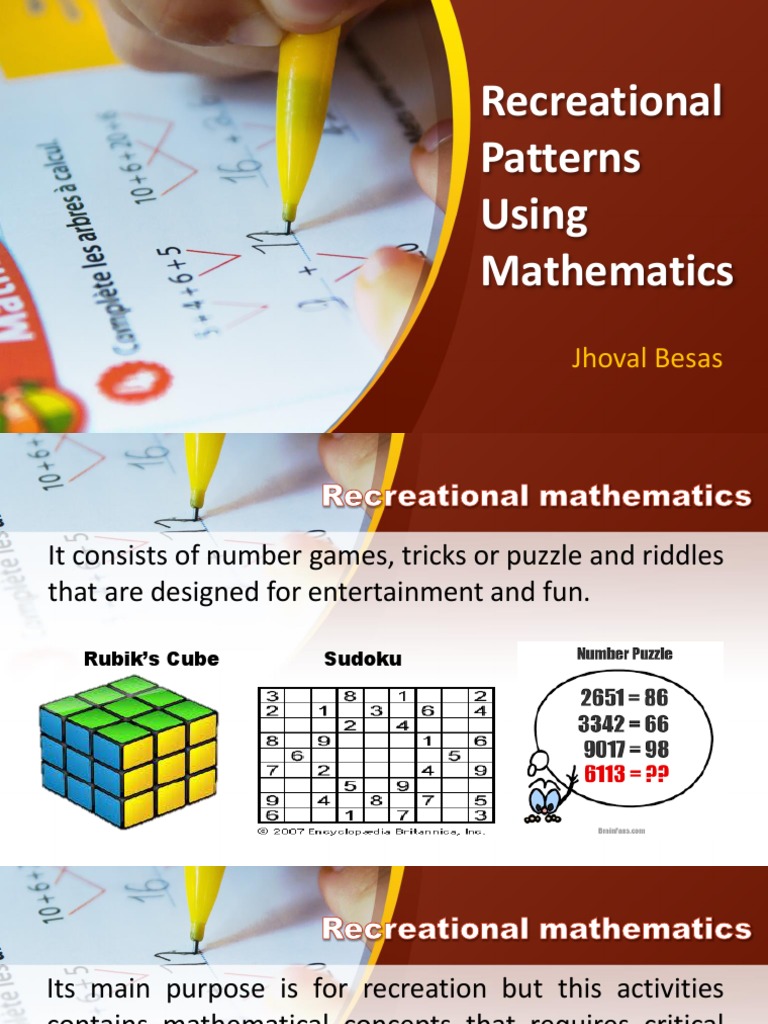 Besas Jhoval Recreational Patterns Using Mathematics | Popular ...