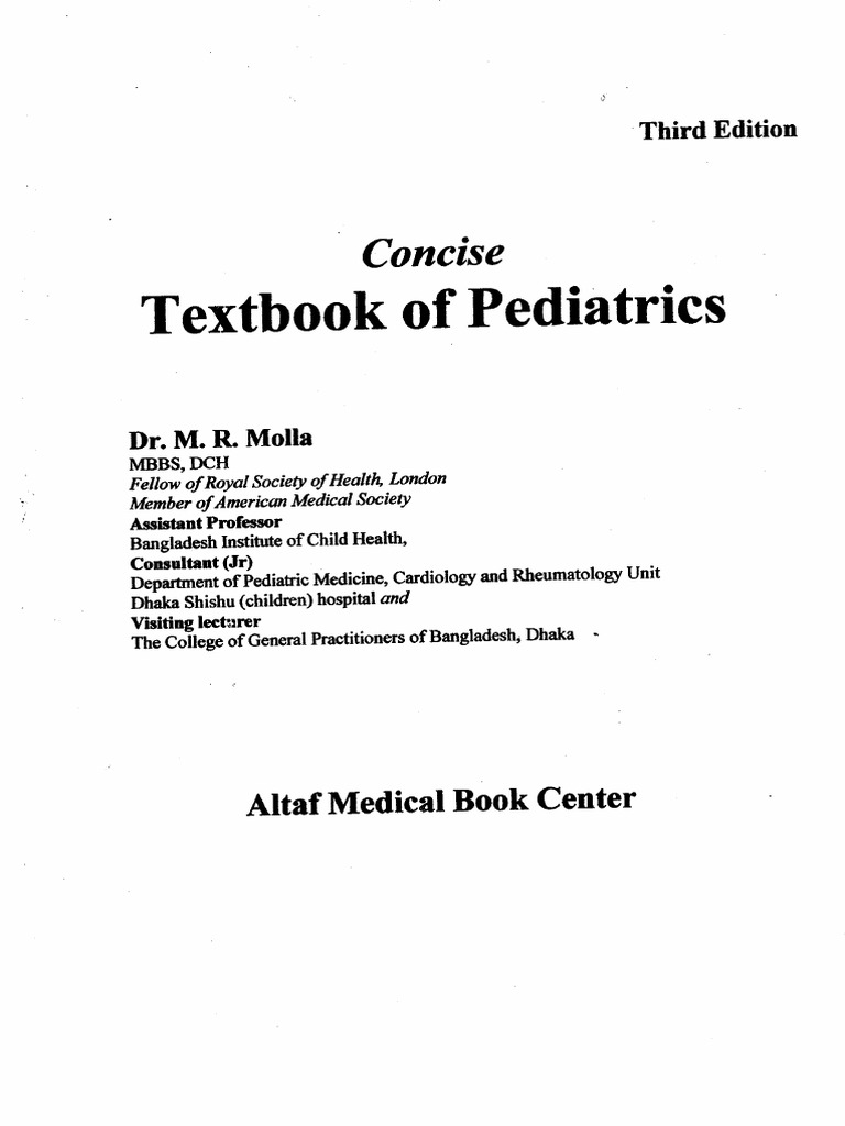Concise Textbook of Pediatrics, 3rd Ed by Dr. MR Molla | PDF