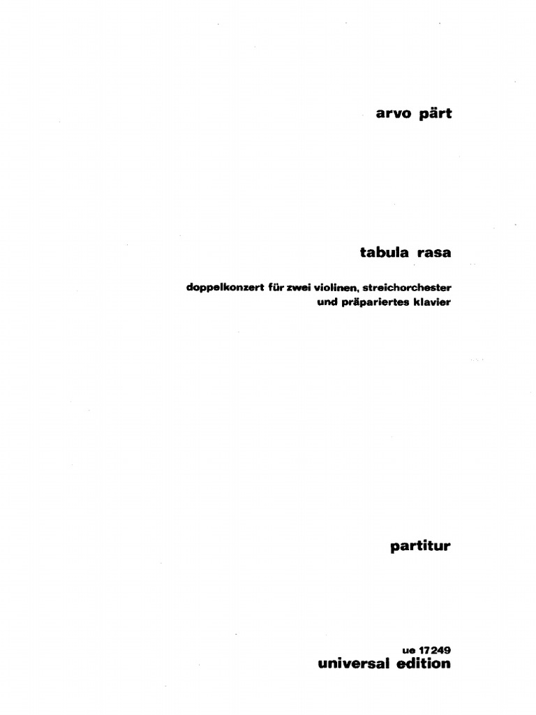 Arvo Part-Tabula Rasa | PDF