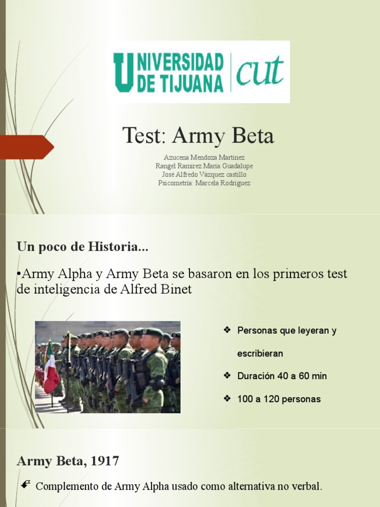 Evaluación Psicológica: Army Beta Test | PDF