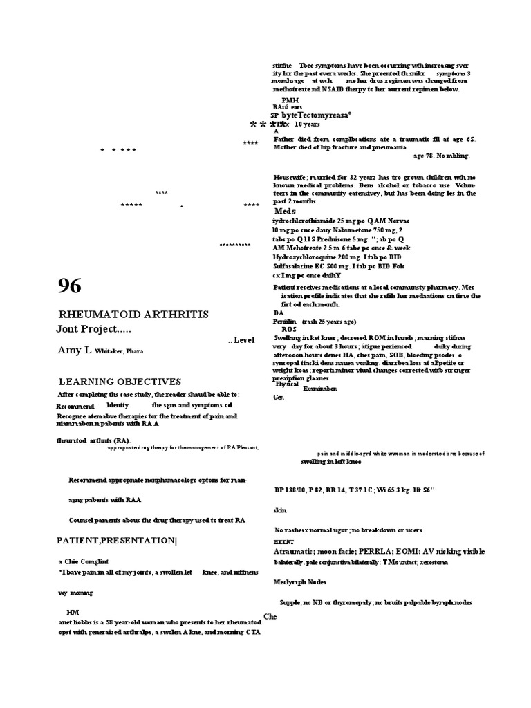 RA & Gout Case Study | PDF | Gout | Arthritis