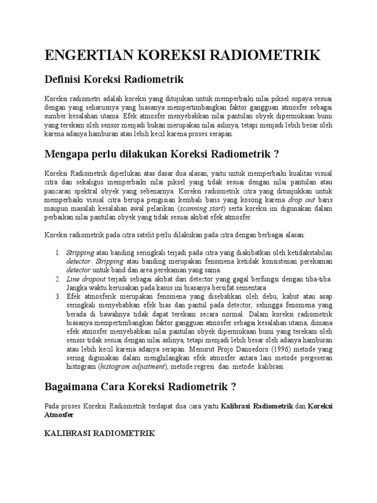 Koreksi Radiometrik | PDF