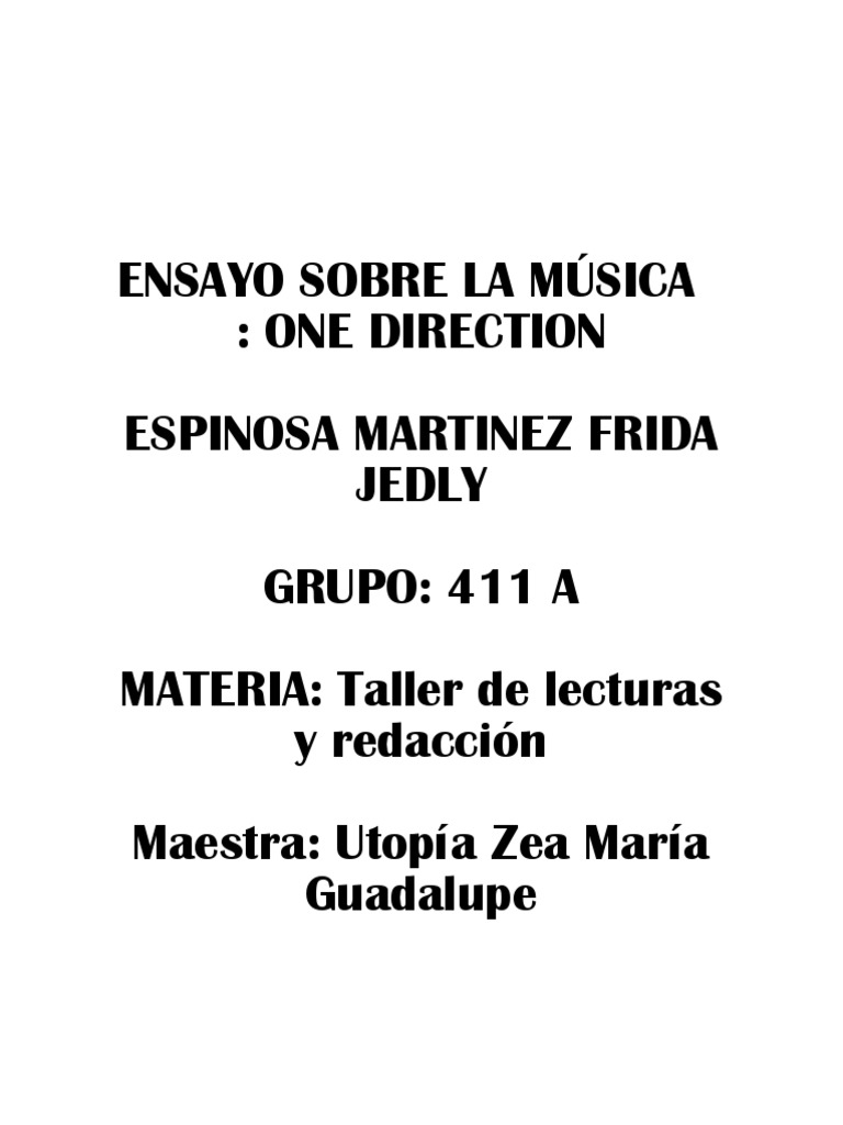 Ensayo Sobre La Música | PDF | Una sola dirección | Entretenimiento ...