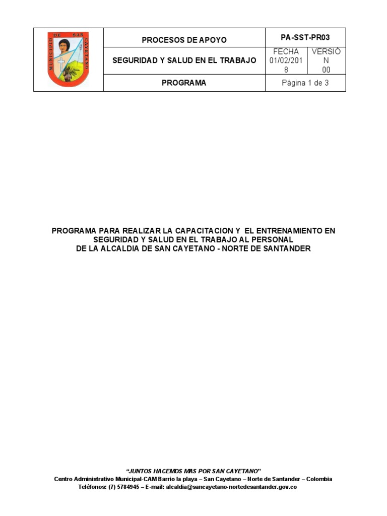 Programa de Capacitacion y Entrenamiento | PDF | Business