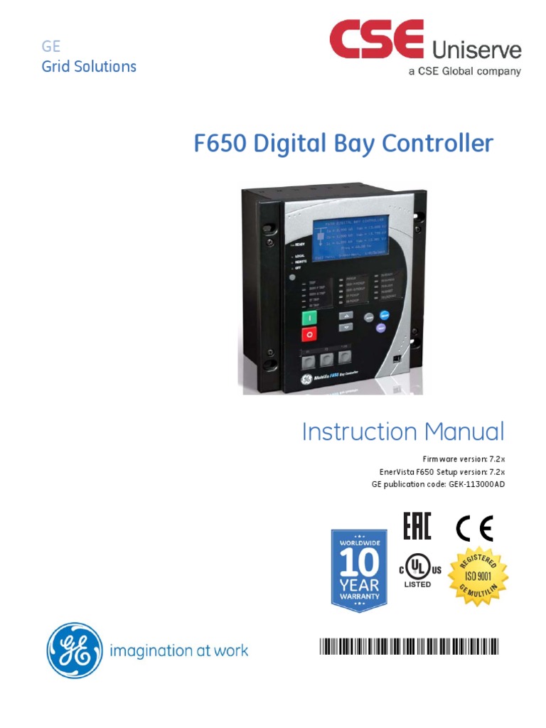 GE Multilin F650 Instruction Manual | PDF | Programmable Logic ...