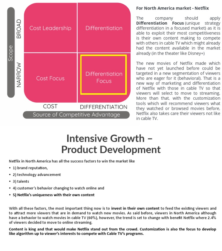 For North America Market - Netflix Differentiation Focus (Unique ...