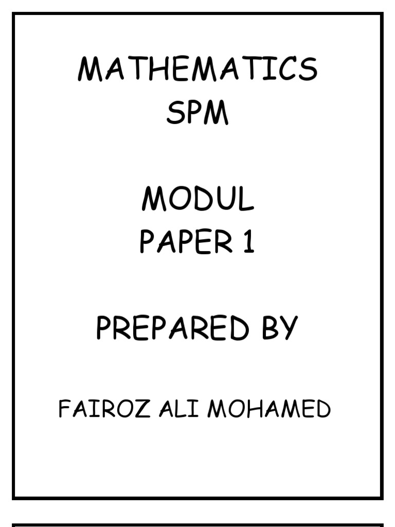 Modul Mathematics SPM Paper 1 | PDF | Analytic Geometry | Elementary ...
