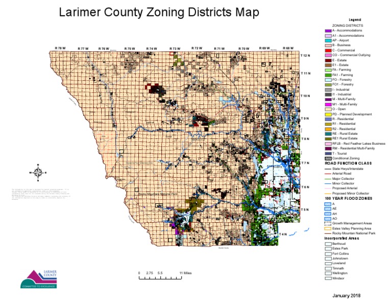 Larimer County Zoning Districts Map: January 2018 | PDF