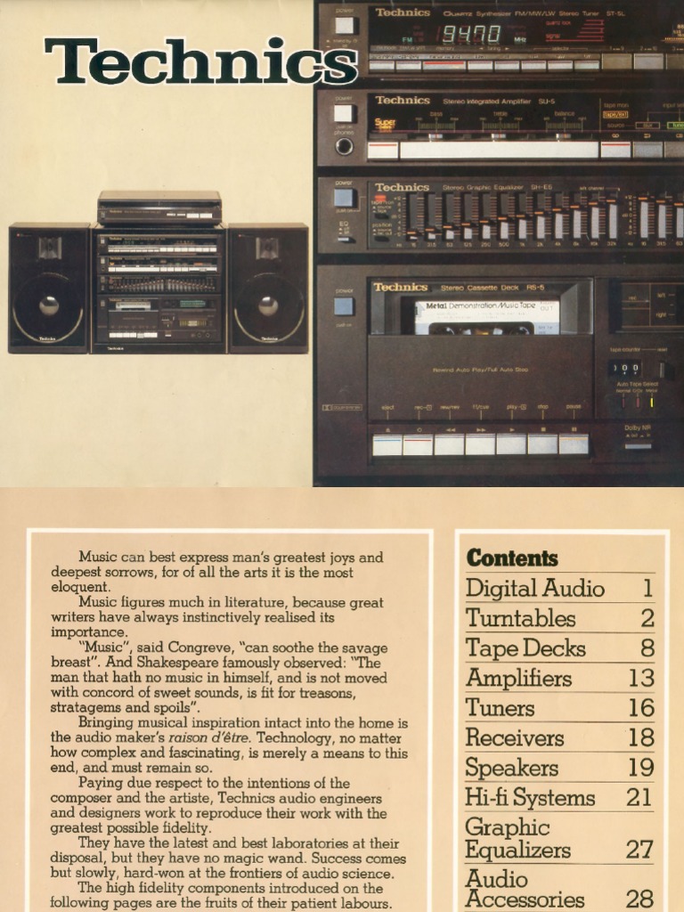 Technics Hifi Catalog 1982 | PDF