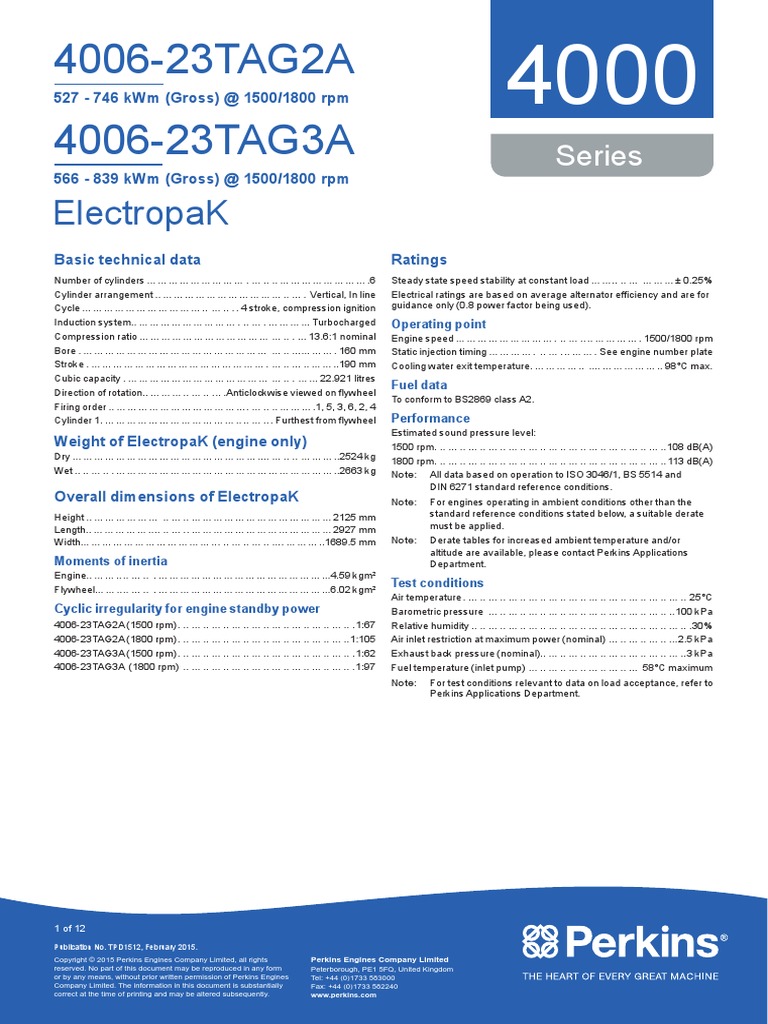 Perkins 4006-23TAG2A - 3A-750-800Kva | PDF | Turbocharger | Engine ...