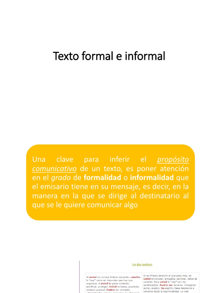 Texto Formal e Informal | PDF